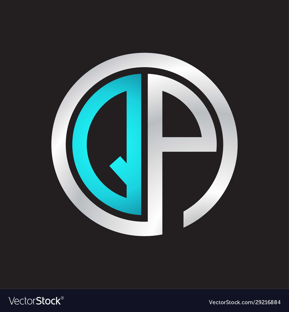 Qp initial logo linked circle monogram Royalty Free Vector