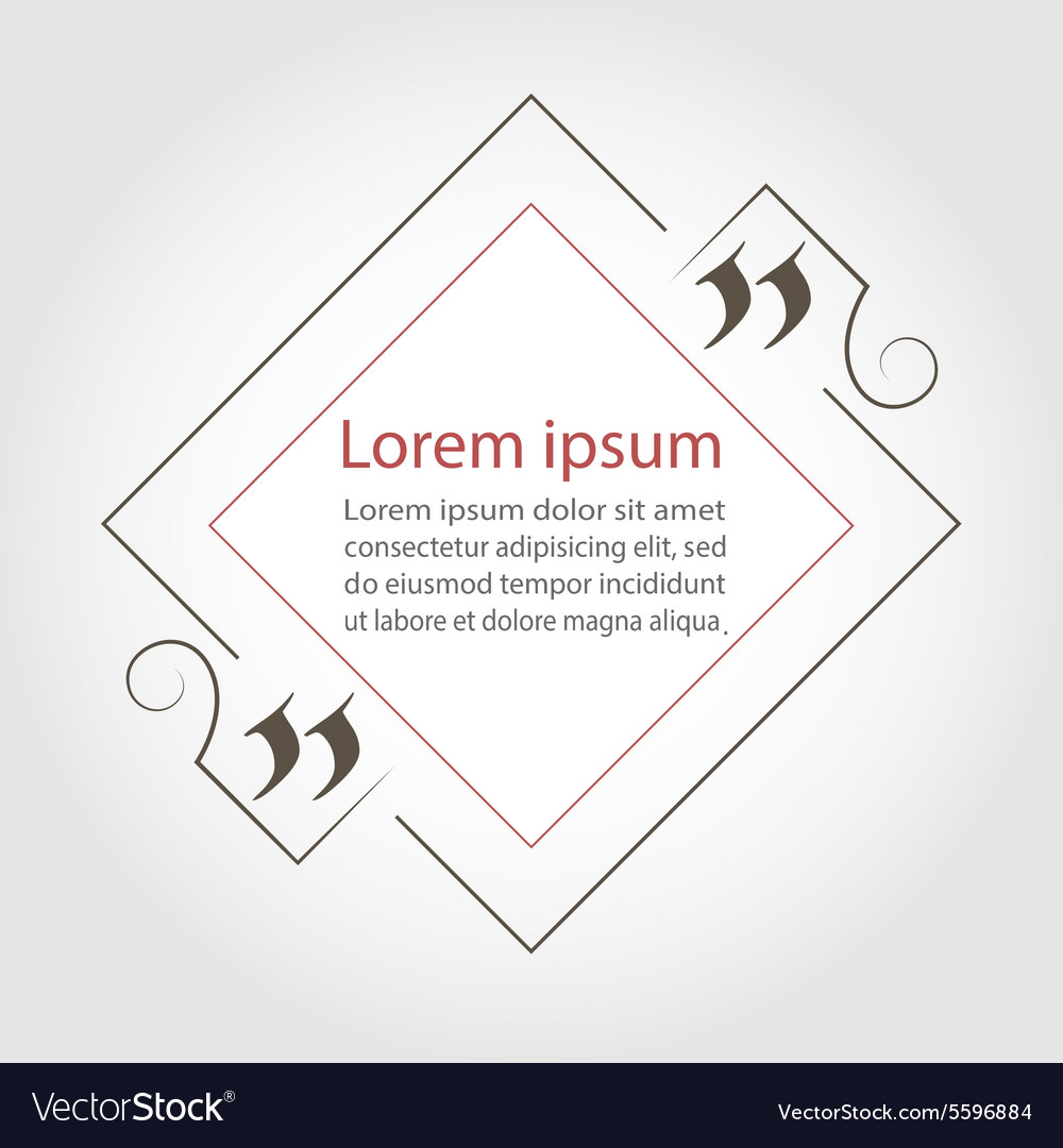 Quote text frame Royalty Free Vector Image - VectorStock