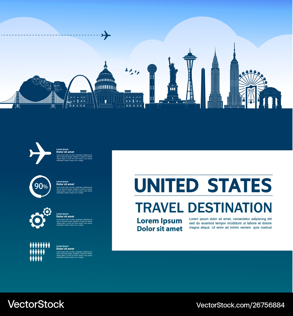 United states travel Royalty Free Vector Image