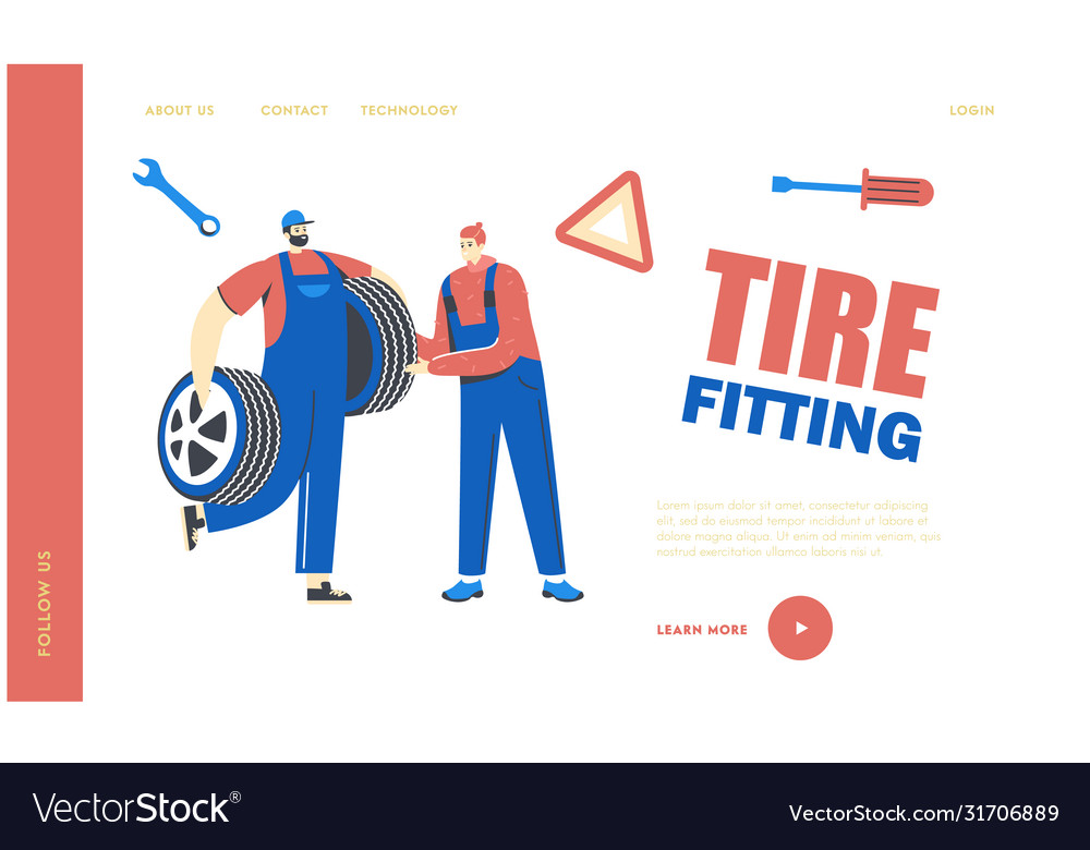 Car maintenance or fixing landing page template Vector Image Car maintenance or fixing landing page template Vector Image