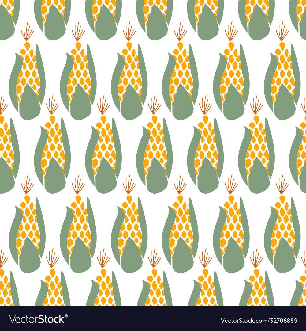 Corn seamless background maize repeating Vector Image