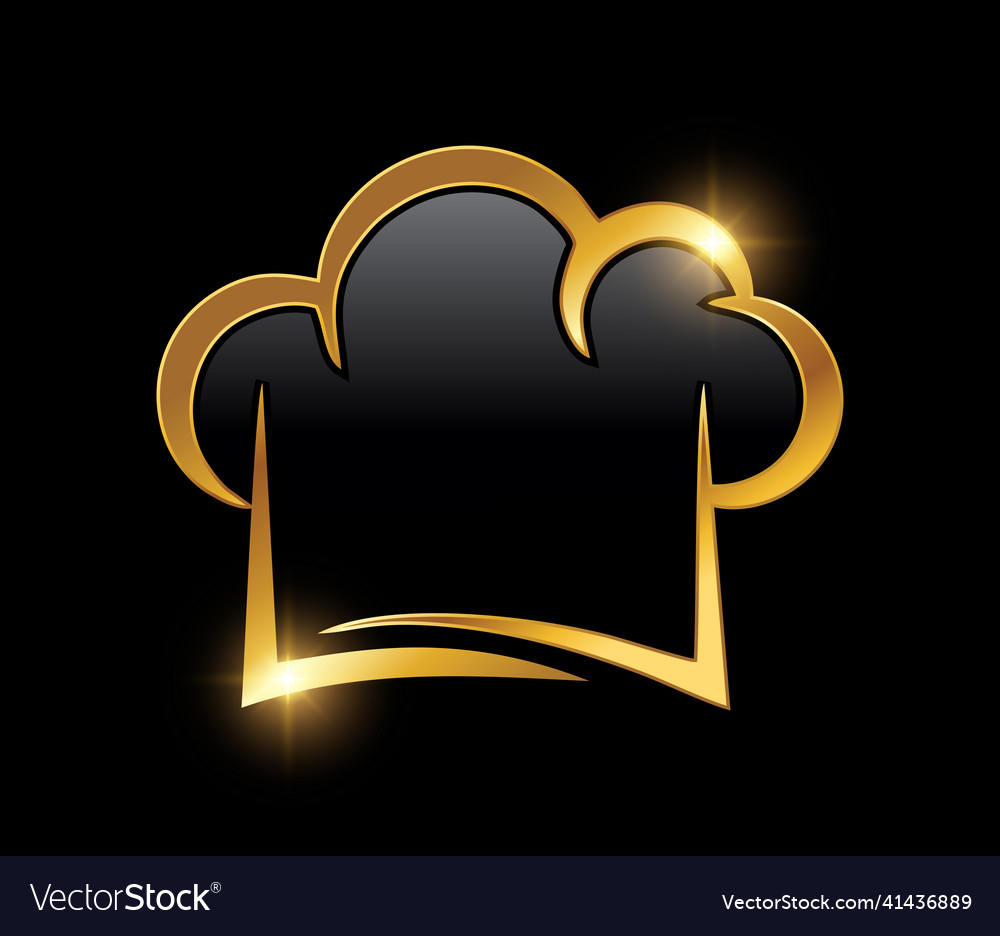 Golden chef hat Royalty Free Vector Image - VectorStock