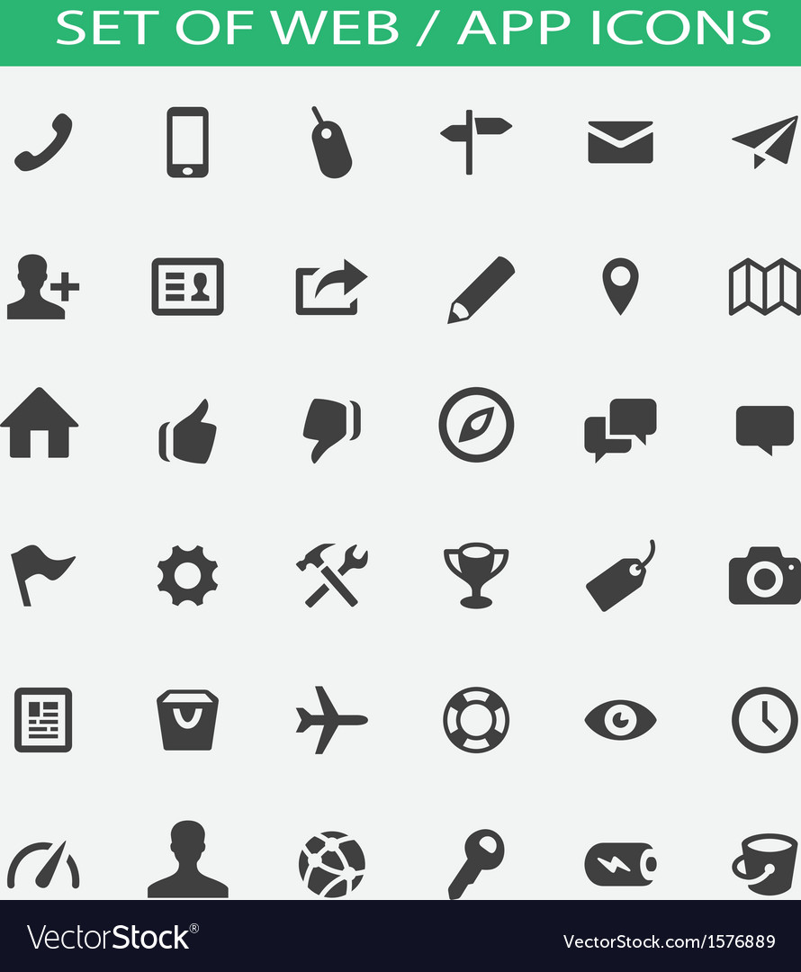 Set of web app icons Royalty Free Vector Image