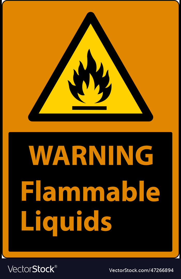 Warning flammable liquids sign on white background Warning flammable liquids sign on white background