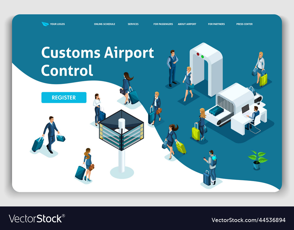 Website template landing page isometric concept Vector Image Website template landing page isometric concept Vector Image