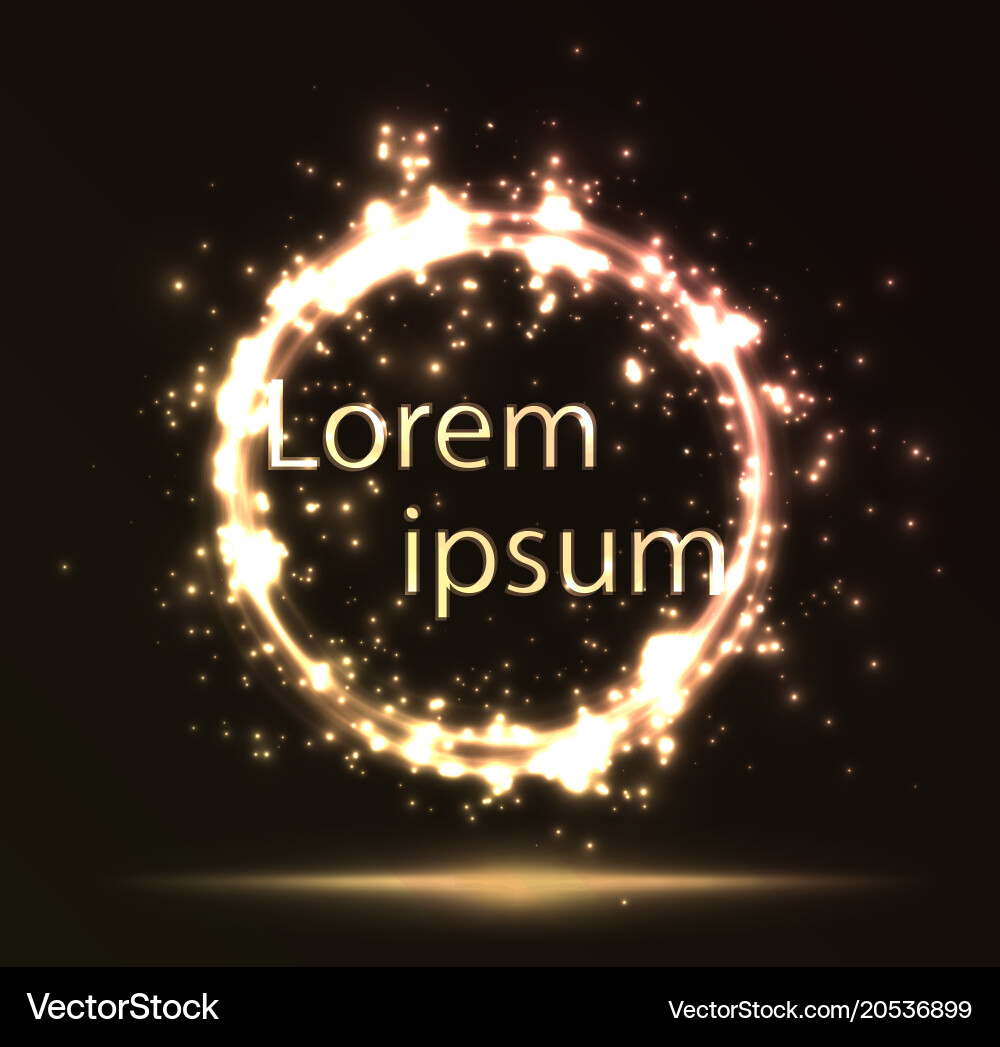 Burning circle on dark background Royalty Free Vector Image