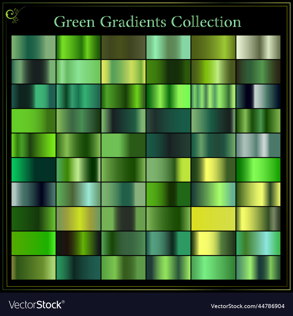 Set of green gradients Royalty Free Vector Image
