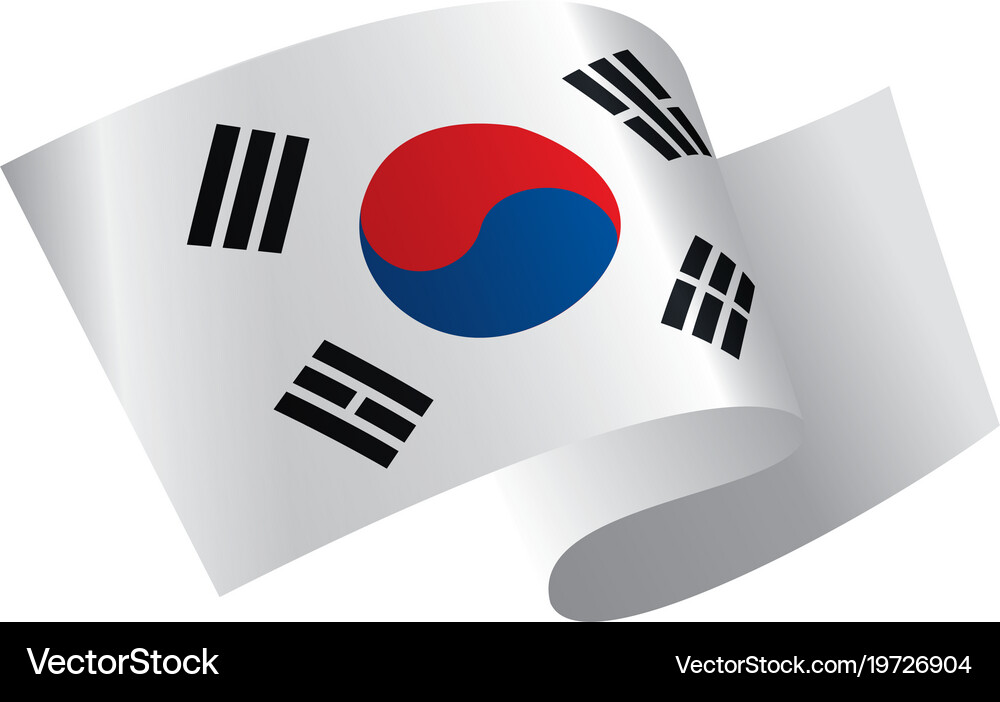 South korean flag Royalty Free Vector Image - VectorStock