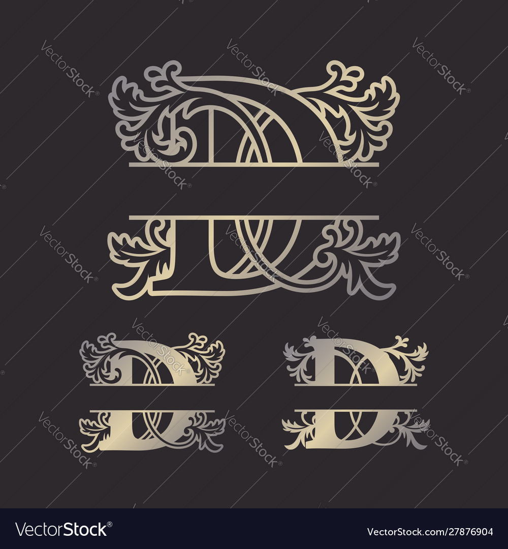 Split letters split monogram font split alphabet Vector Image Split letters split monogram font split alphabet Vector Image