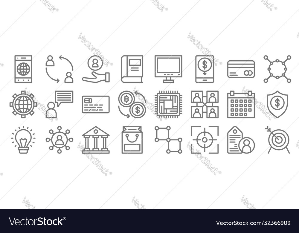Business line icons linear set quality line set Vector Image