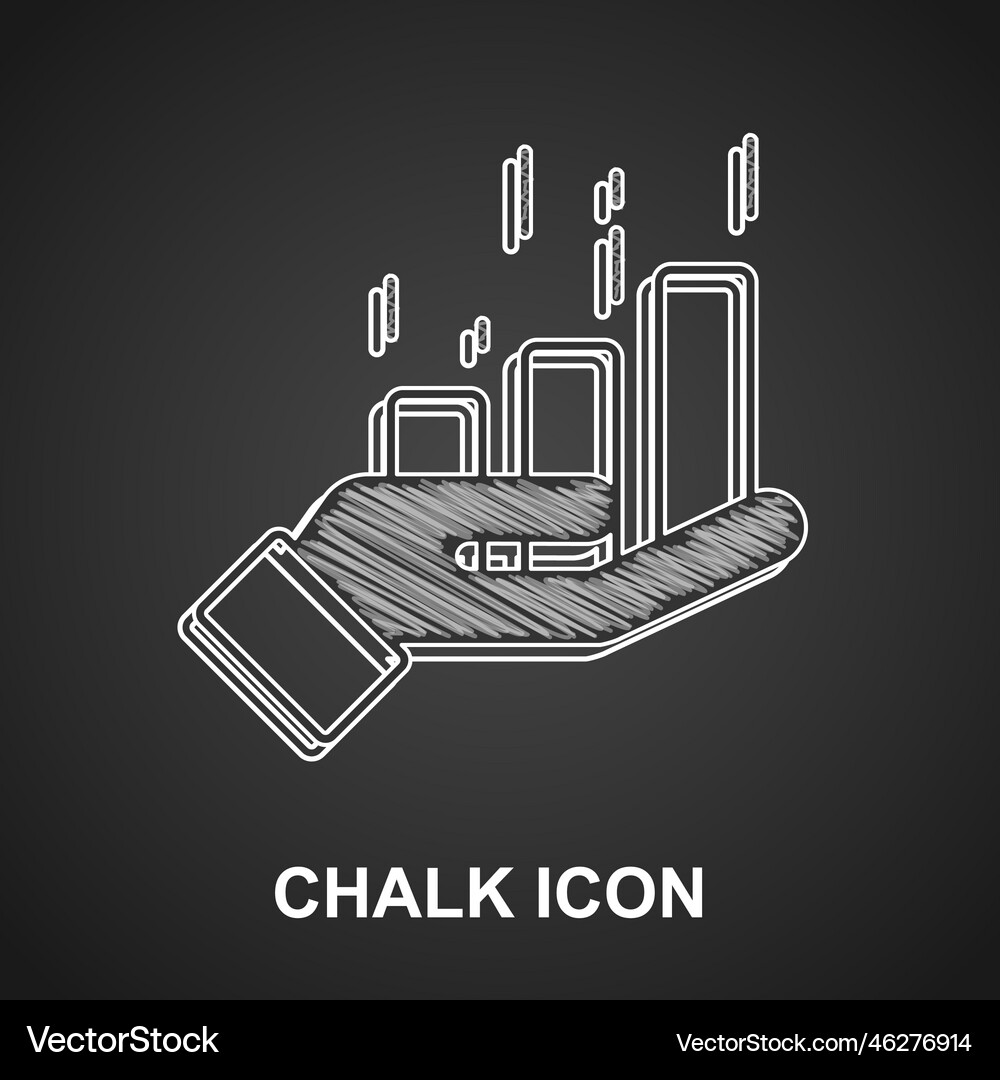 Chalk financial growth increase icon isolated on Vector Image