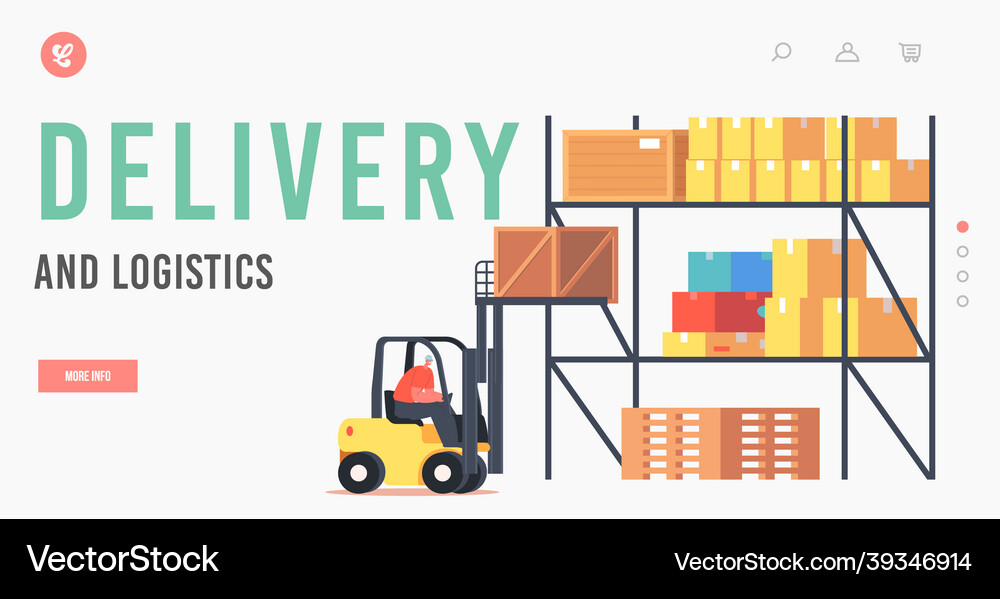 Delivery and logistics landing page template Vector Image