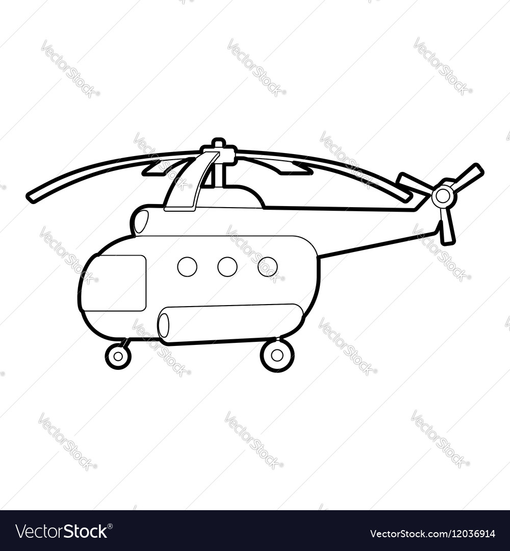 Helicopter icon outline style Royalty Free Vector Image Helicopter icon outline style Royalty Free Vector Image