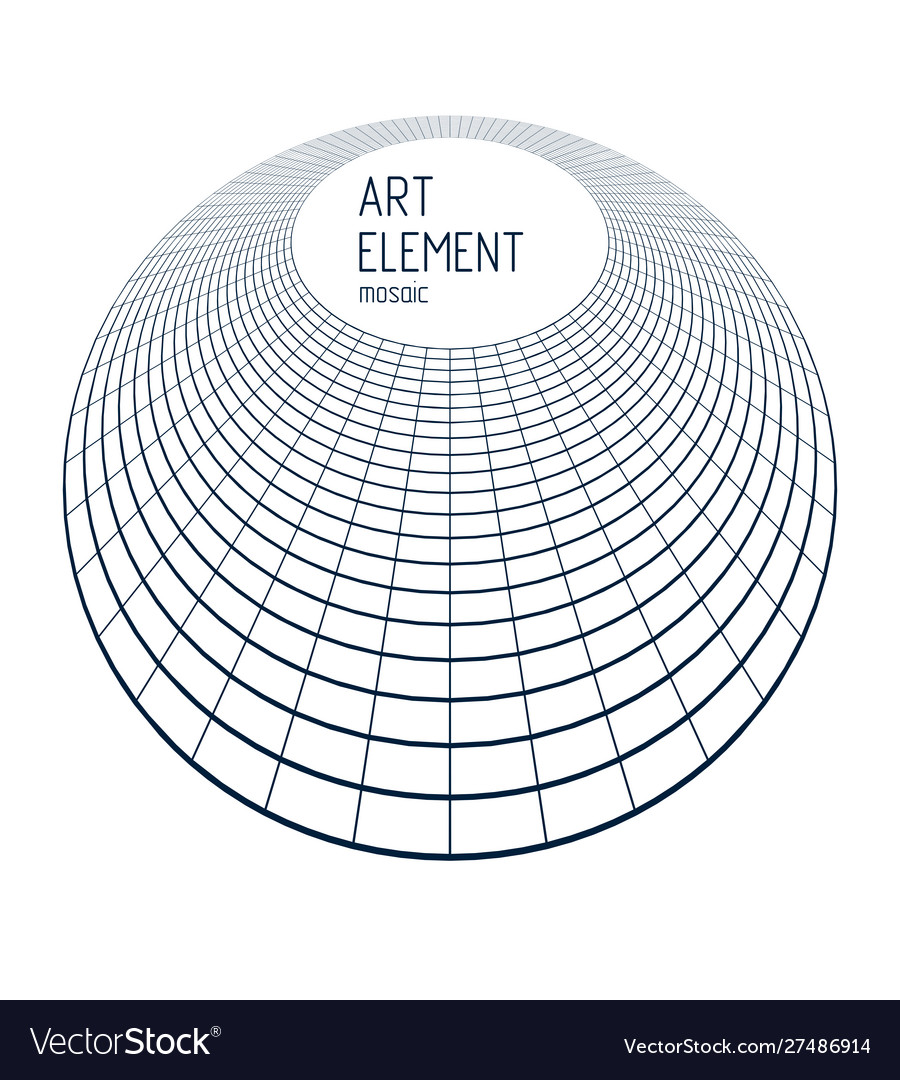 Mesh lines 3d design in a shape circle Royalty Free Vector