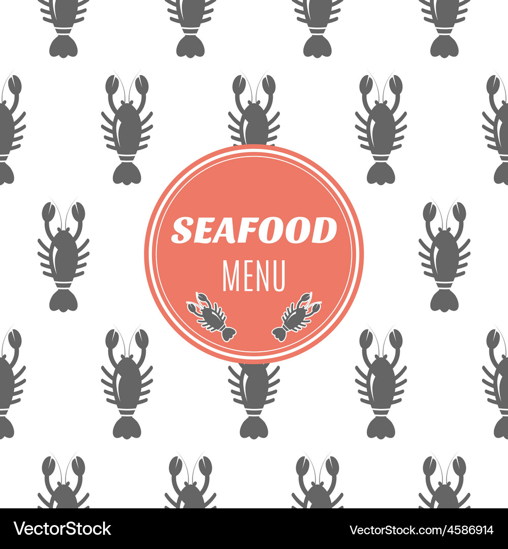 Seafood menu with lobster Royalty Free Vector Image
