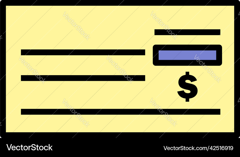 Bank check icon Royalty Free Vector Image - VectorStock