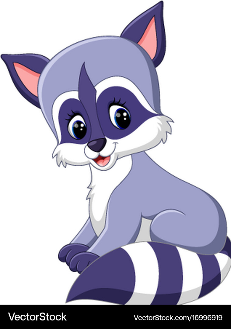 Cute raccoon cartoon Royalty Free Vector Image