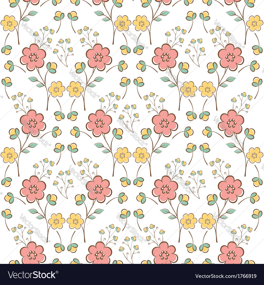 Flower seamless pattern Royalty Free Vector Image
