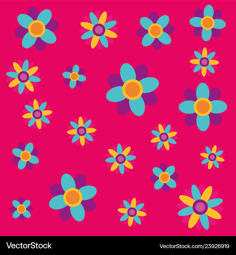 Flowers decoration ornament floral pattern Vector Image