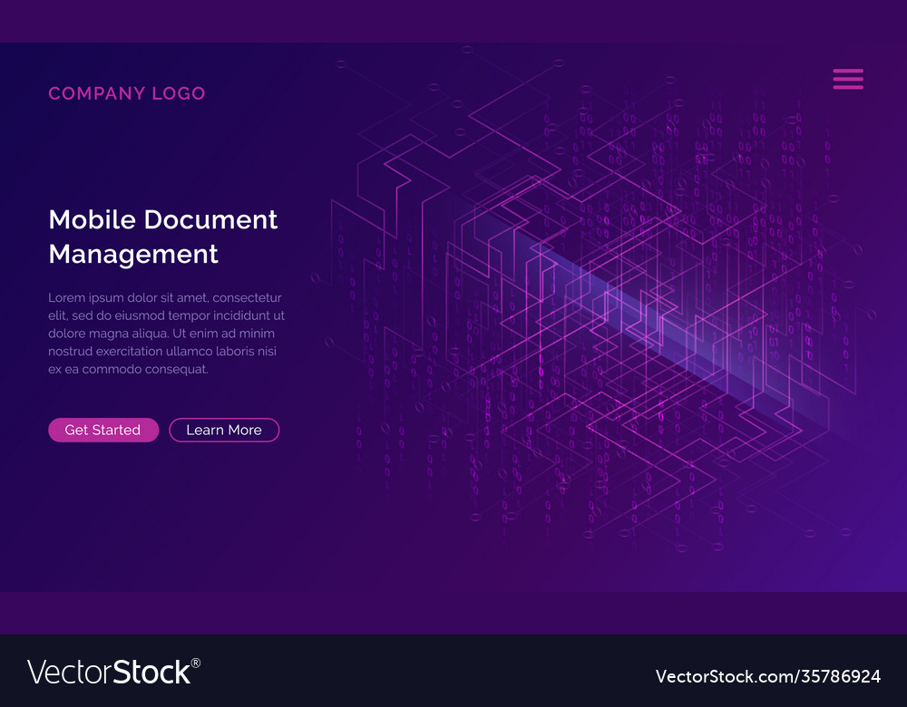 Big data waterfall streams digital binary code Vector Image