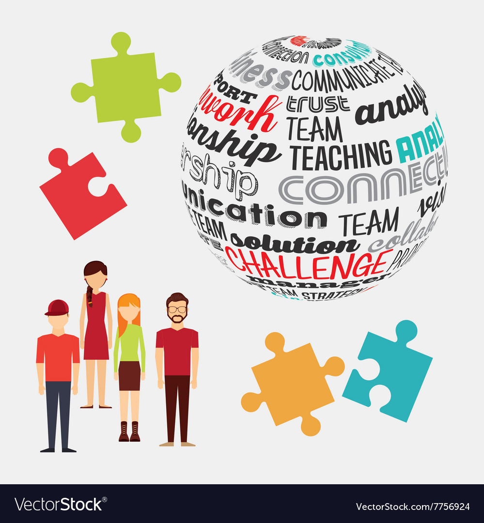 Collaborative concept design Royalty Free Vector Image