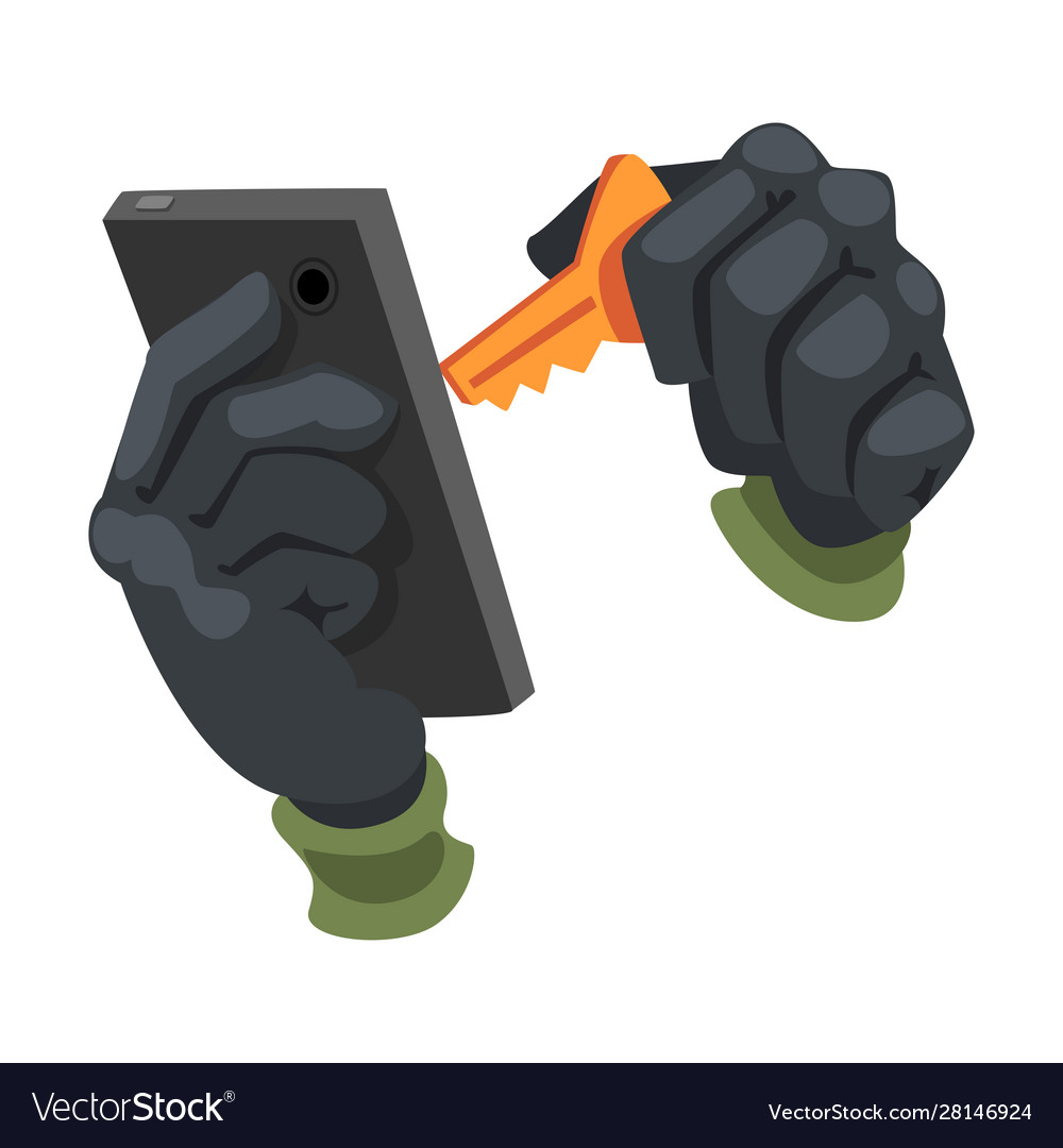 Data theft hacker wearing gloves breaking into Vector Image Data theft hacker wearing gloves breaking into Vector Image