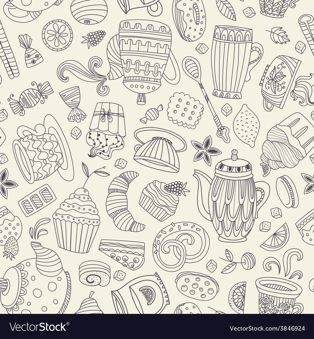 Dessert seamless pattern Royalty Free Vector Image