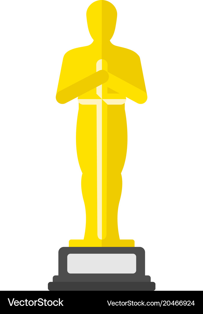 Golden Oscar Statuette Icon Royalty Free Vector Image