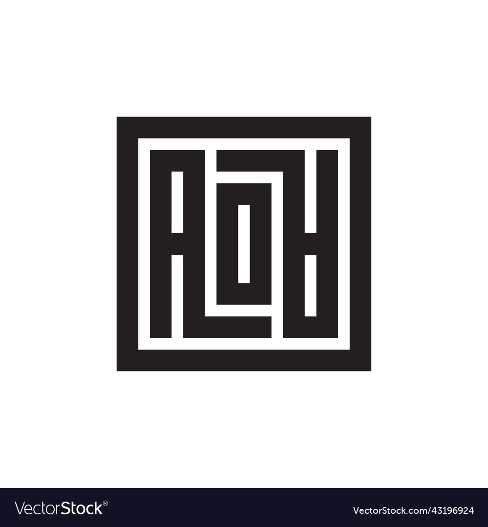 Initial letter aoa logo icon design square shape Vector Image