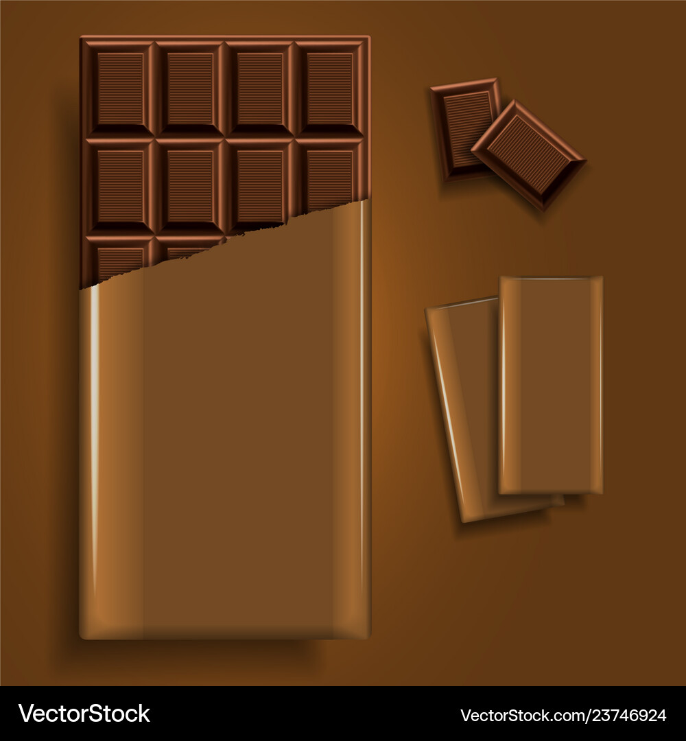 Mockup advertising chocolate a bar Royalty Free Vector Image
