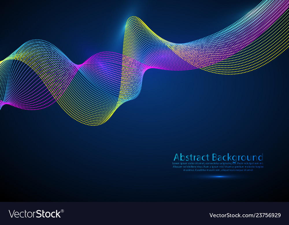 3d particles mesh array wave sound flowing Vector Image