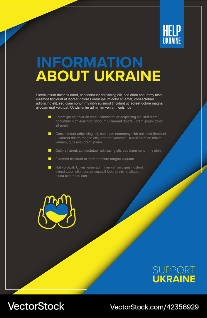 Support ukraine content a4 poster template Vector Image