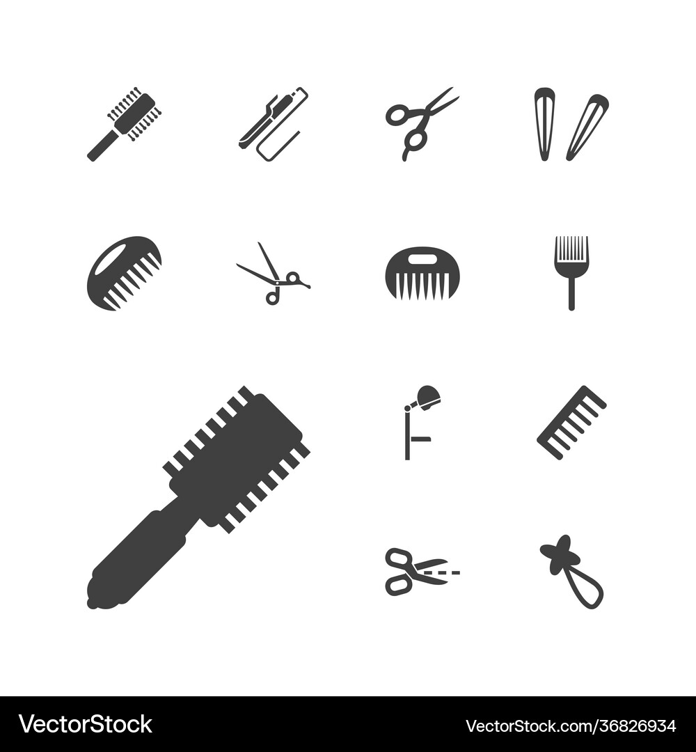 13 hairdressing icons Royalty Free Vector Image