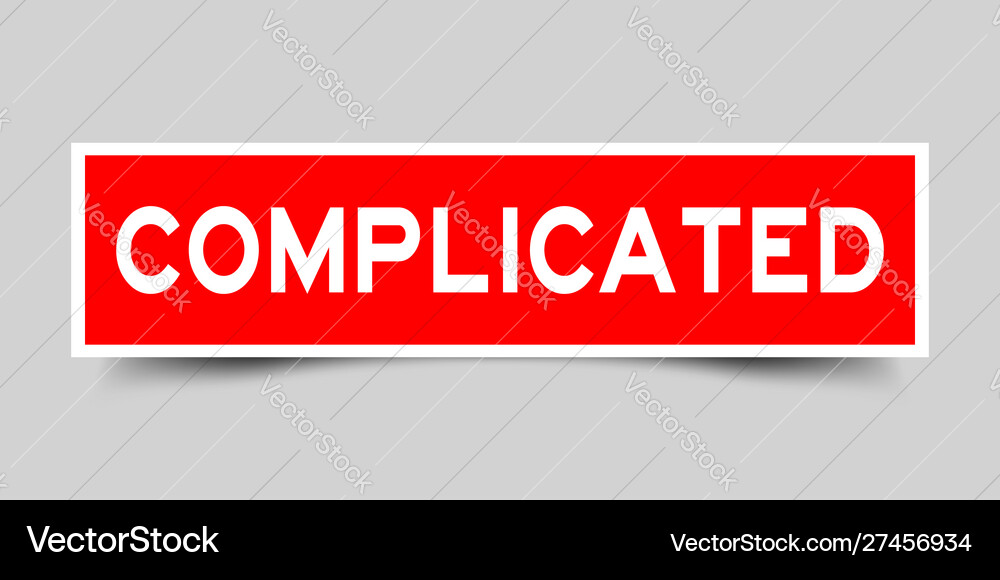 Label square red sticker in word complicated on Vector Image