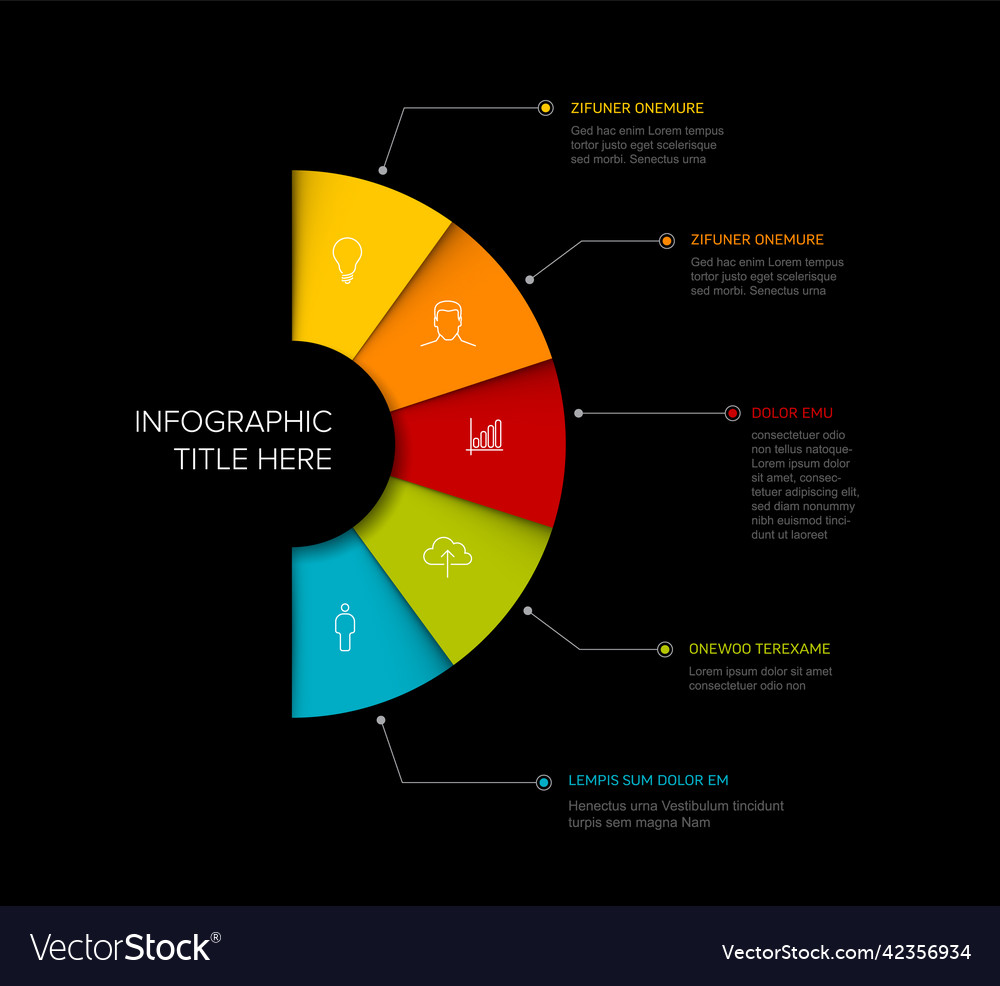 Multipurpose infographic five elements template Vector Image