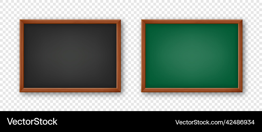Realistic blank chalkboard in a wooden frame Vector Image