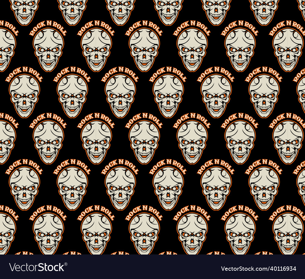Skull head pattern Royalty Free Vector Image - VectorStock