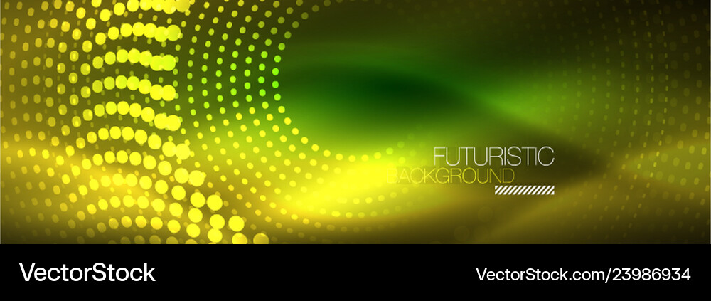 Yellow neon abstract background with dotted Vector Image