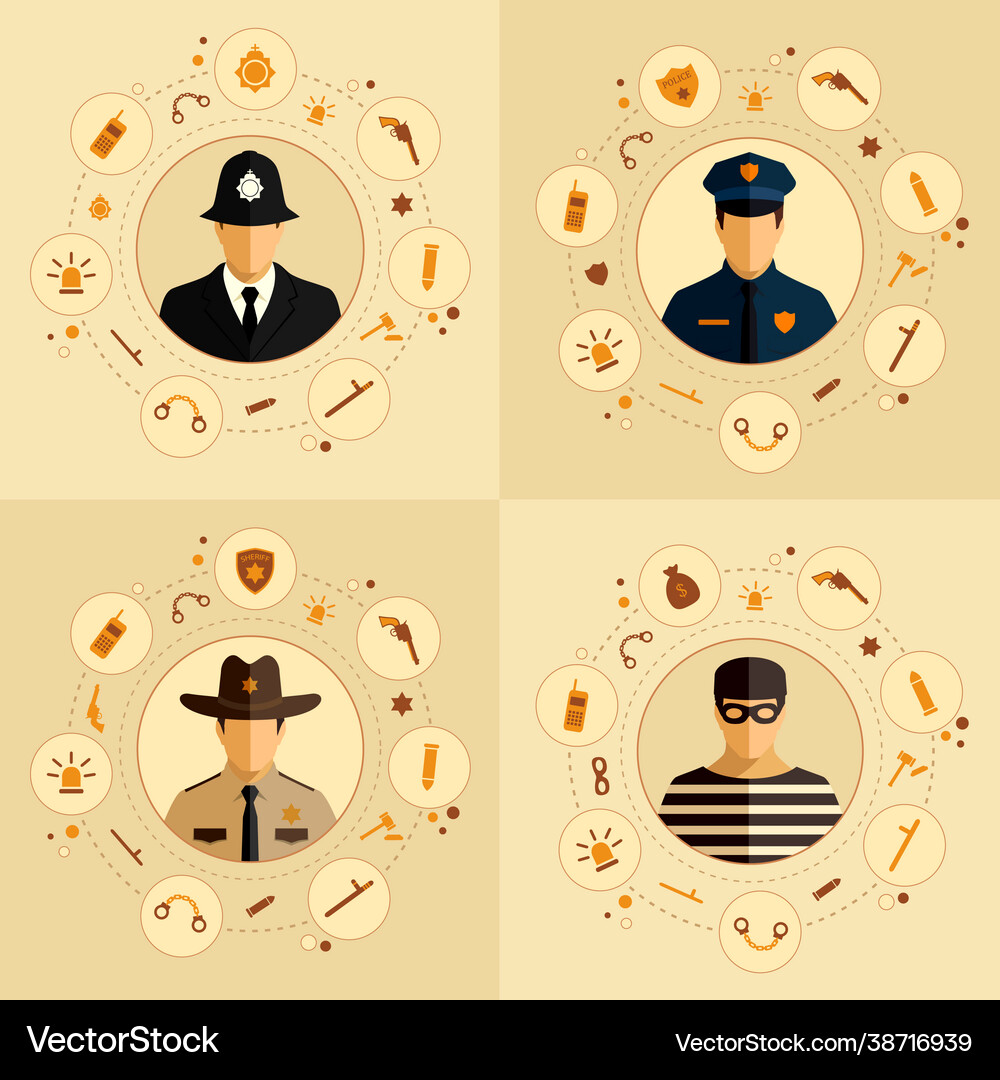 Police law crime Royalty Free Vector Image - VectorStock