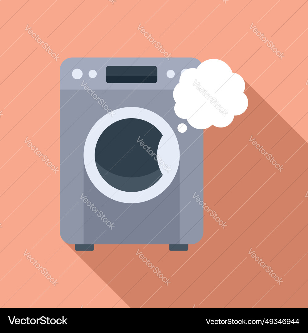 Broken new washing machine icon flat Royalty Free Vector