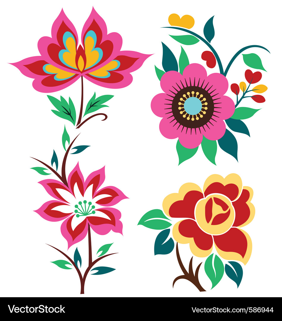 Creative flower set Royalty Free Vector Image - VectorStock