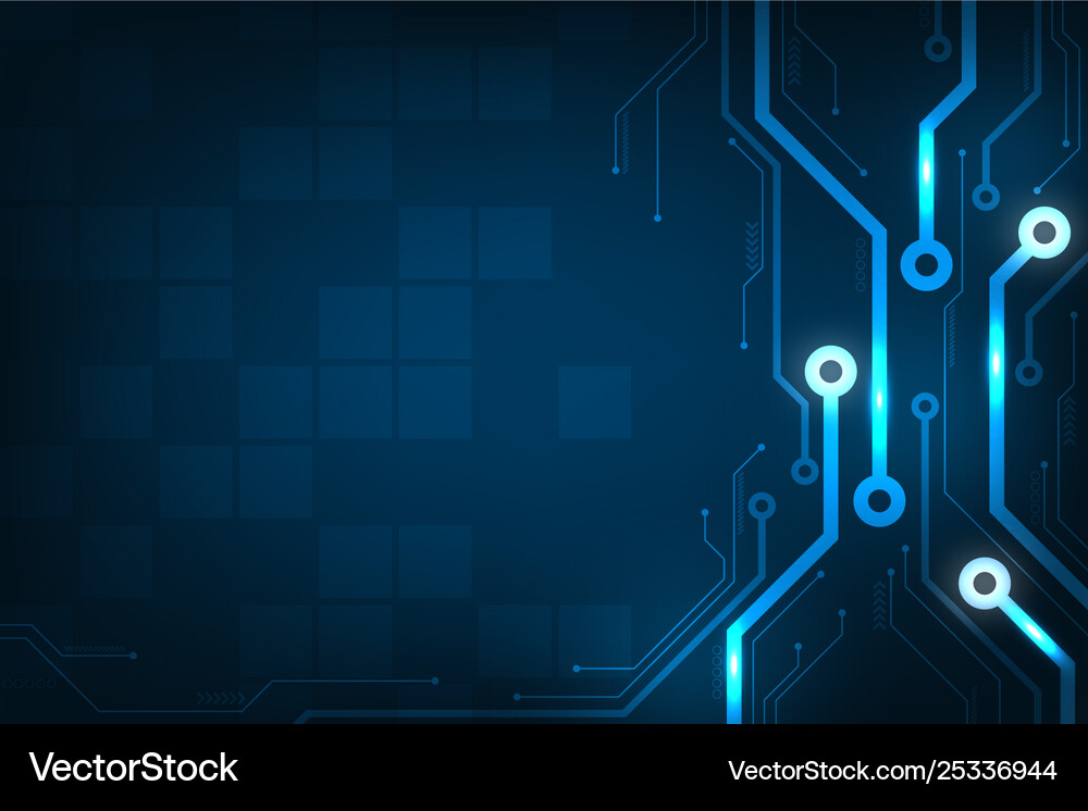Electronic Circuit Technology Background Vector Image