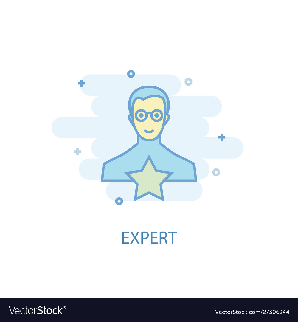 Expert line concept simple line icon colored Vector Image Expert line concept simple line icon colored Vector Image