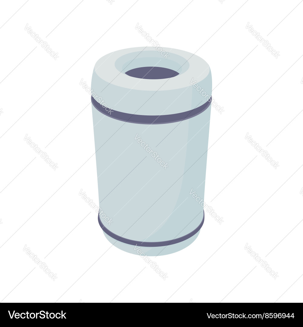 Grey outdoor bin icon cartoon style Royalty Free Vector