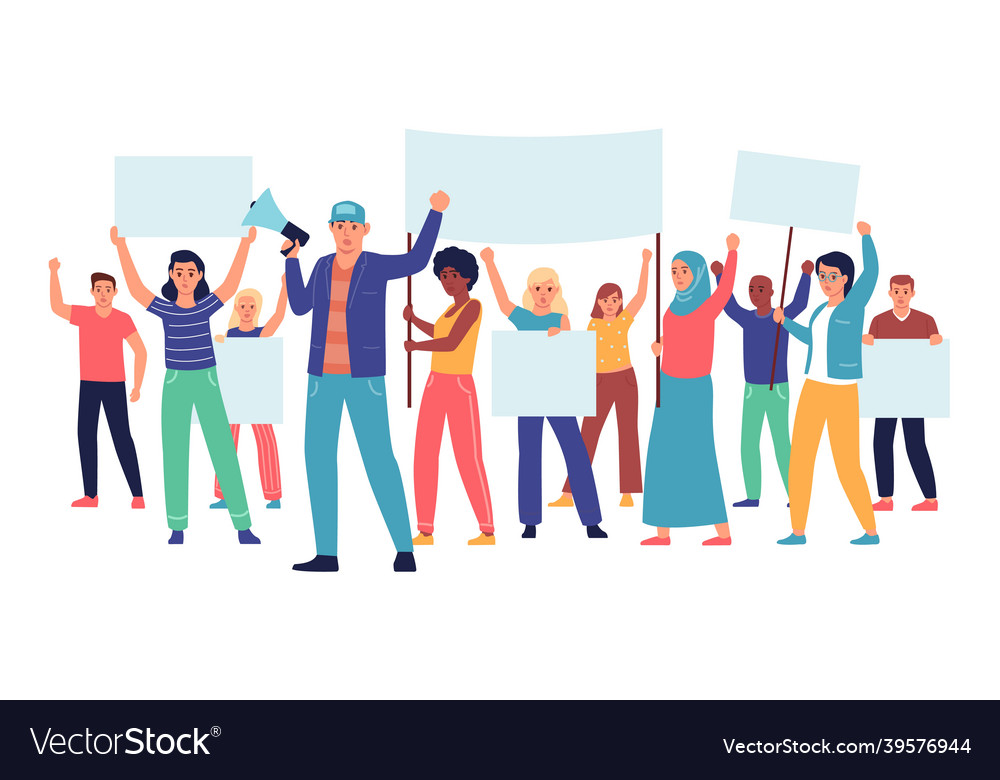 Protest Demonstration Crowd Royalty Free Vector Image