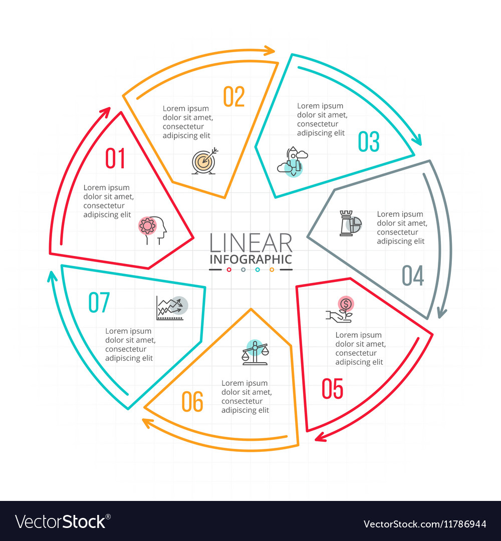 Thin line flat element for infographic Royalty Free Vector