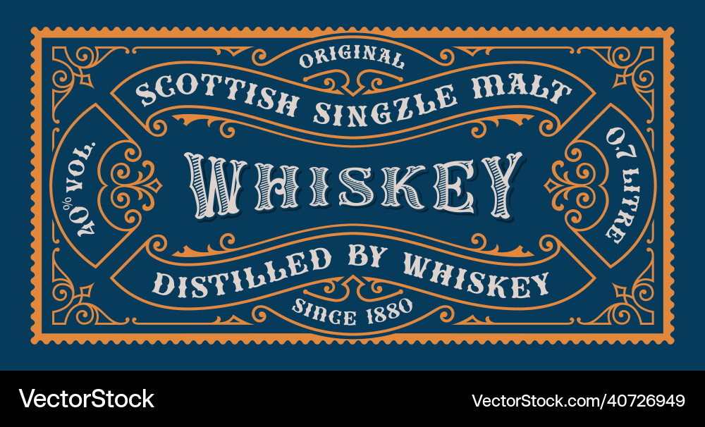 A vintage alcohol label template Royalty Free Vector Image