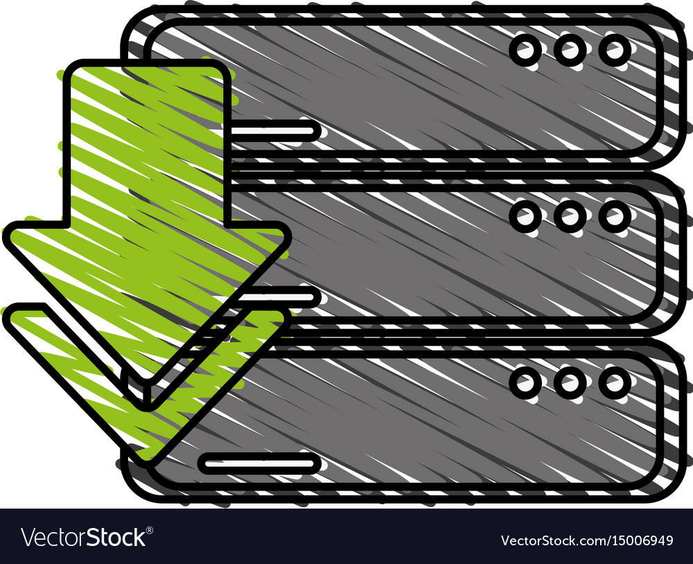 Arrow data base Royalty Free Vector Image - VectorStock