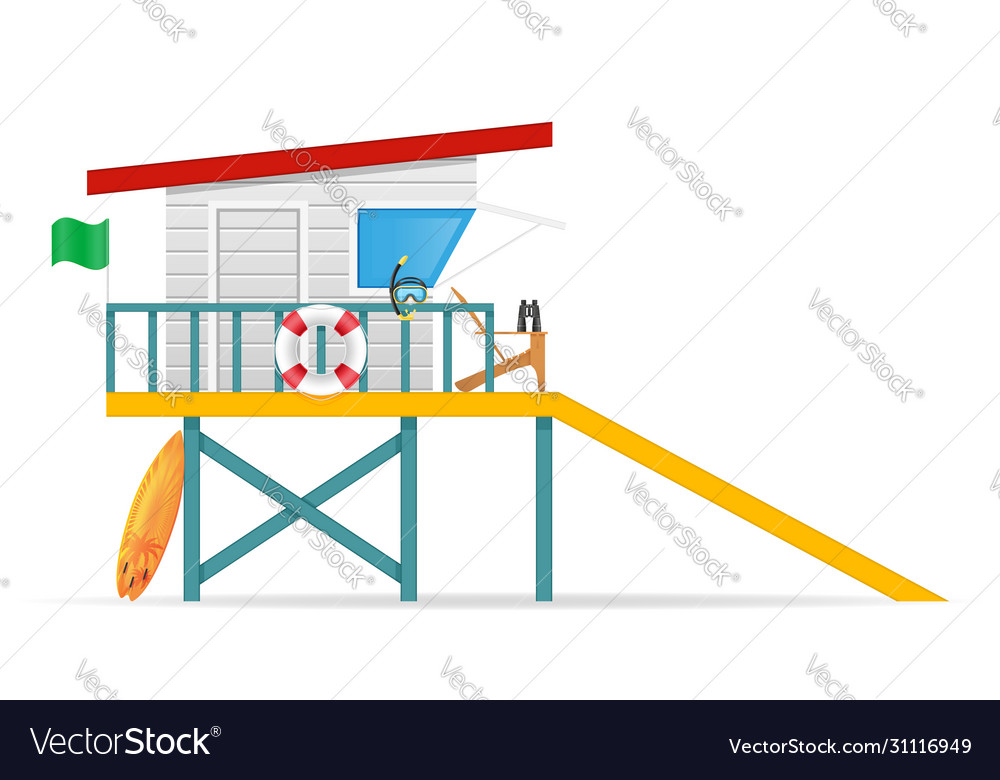 Beach lifeguard tower to save drowning people Vector Image
