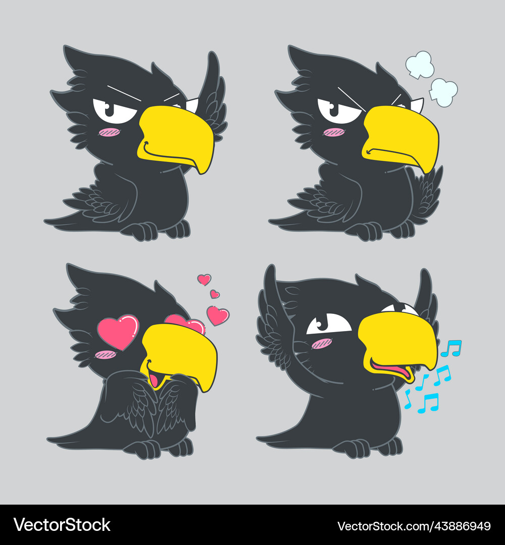 Cute little crow Royalty Free Vector Image - VectorStock